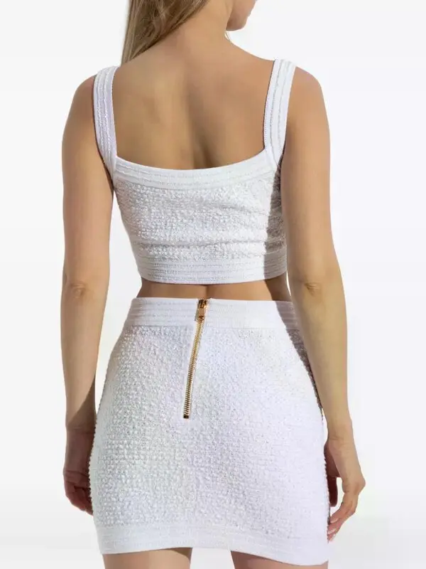 Balmain Button-embellished Cropped Top
