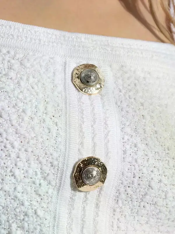 Balmain Button-embellished Cropped Top