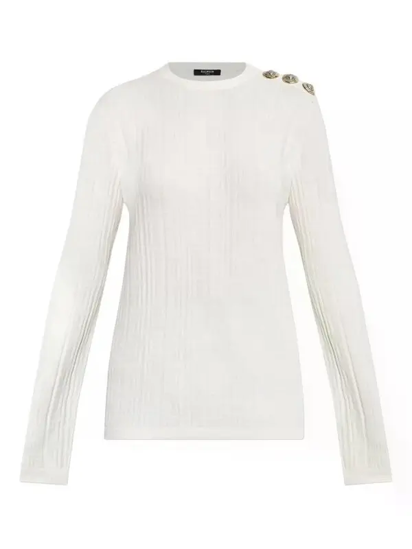 Balmain Button Detail Long-sleeve Jumper - Neutrals