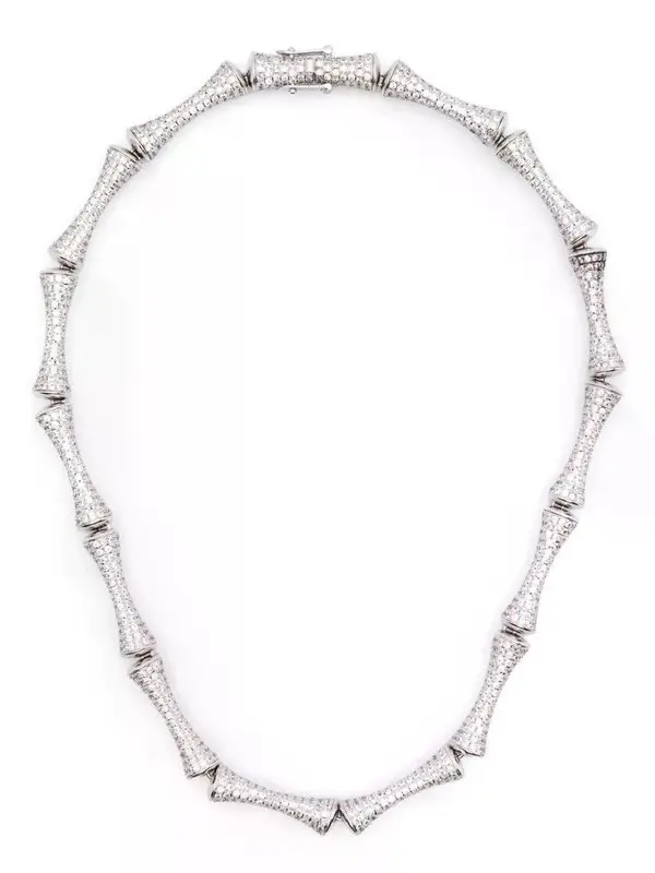 Eddie Borgo Pavé Bambu Necklace - Silver