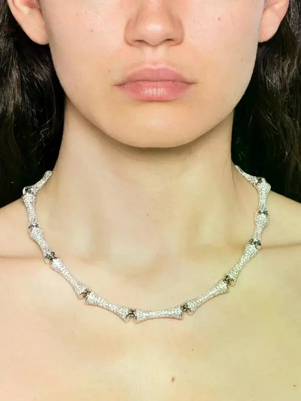 Eddie Borgo Pavé Bambu Necklace - Silver