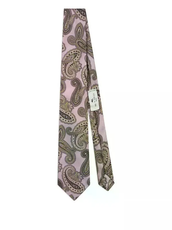 Etro Paisley-pattern Silk Neck Tie - Pink