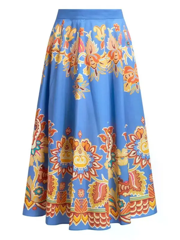Etro Printed Poplin Midi Skirt