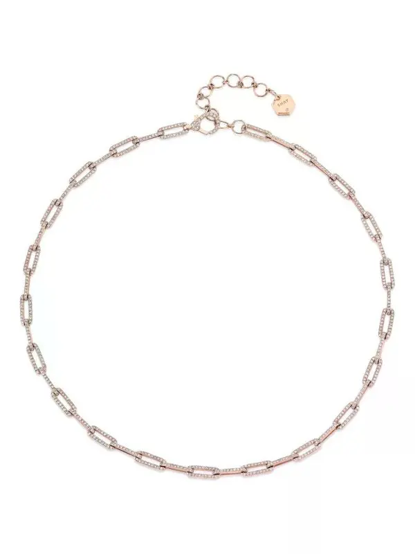 Shay 18k Rose Gold Diamond Chain Necklace - Pink