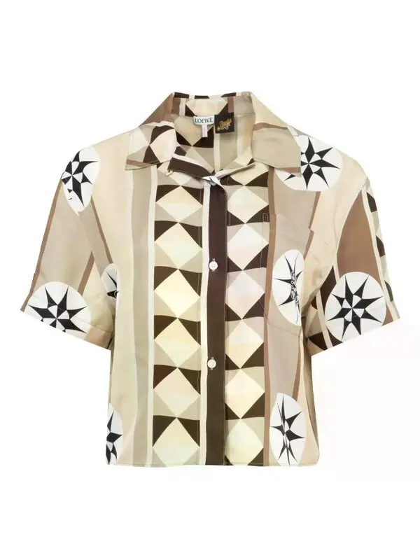 Loewe Geometric-print Short-sleeve Shirt