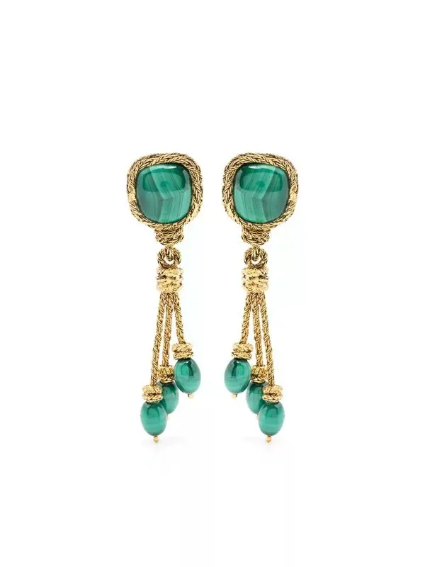 AURÉLIE BIDERMANN Miki Malachite Earrings - Gold