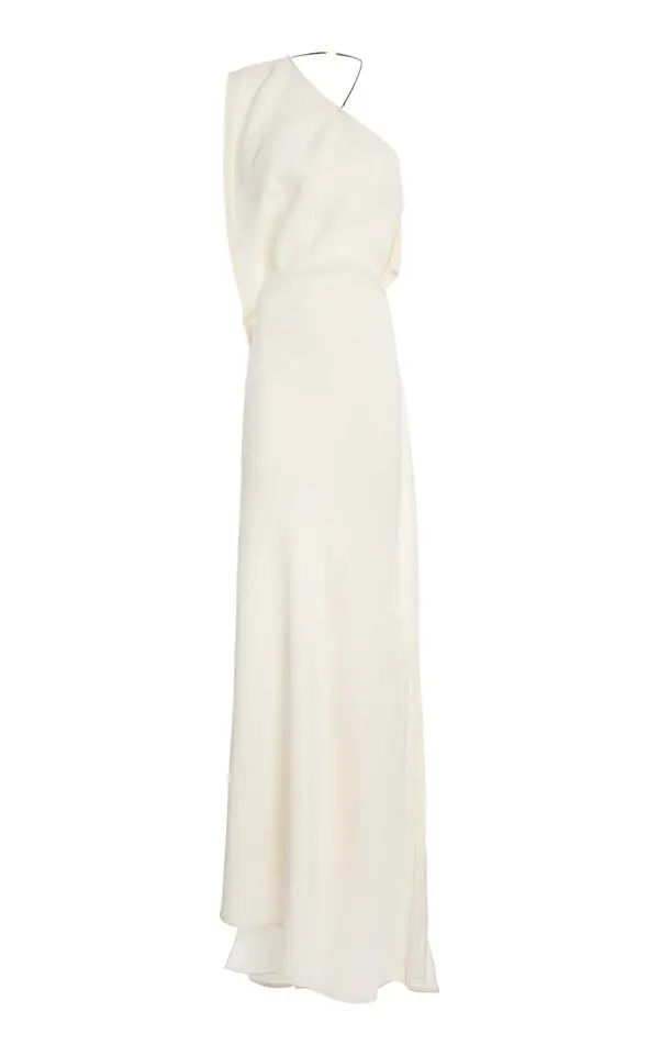 Victoria Beckham Chain-detailed One-shoulder Maxi Dress - Ivory