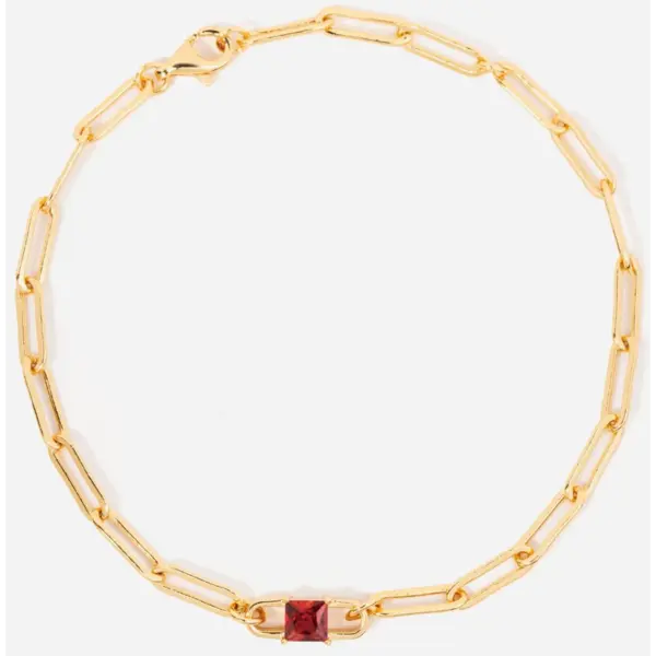 LITTLE SKY STONE Birthstone Paperclip Chain Bracelet - Garnet