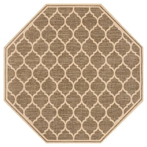 JONATHAN Y Trebol Moroccan Trellis Textured Weave Octagon Indoor/outdoor Area Rug - Brown/beige