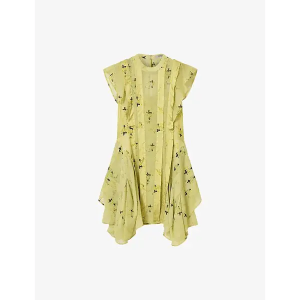 ALLSAINTS Fleur Floral-print Mini Dress - Empoli Yellow