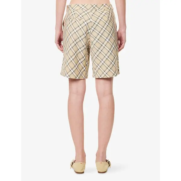 HOUSE OF SUNNY Check-print Stretch-woven Shorts