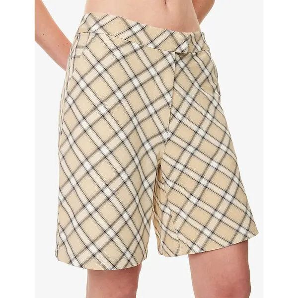 HOUSE OF SUNNY Check-print Stretch-woven Shorts