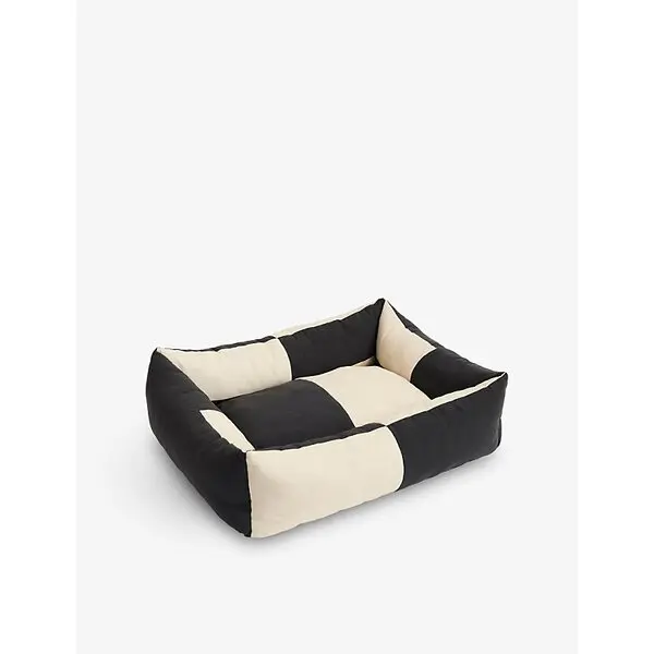 HAY Colour-block Woven Large Dog Bed - Black And White