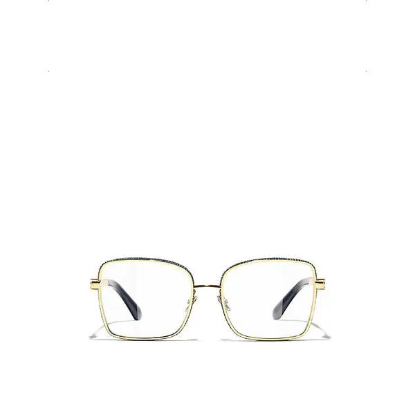 Chanel Rectangle-frame Optical Glasses - Gold