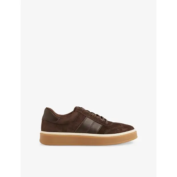 REISS Lizzie Suede Low-top Trainers - Chocolate