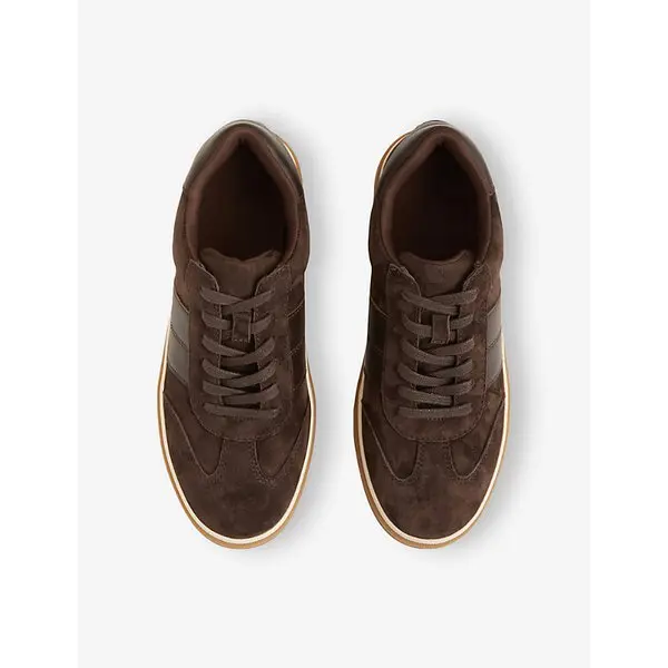 REISS Lizzie Suede Low-top Trainers - Chocolate