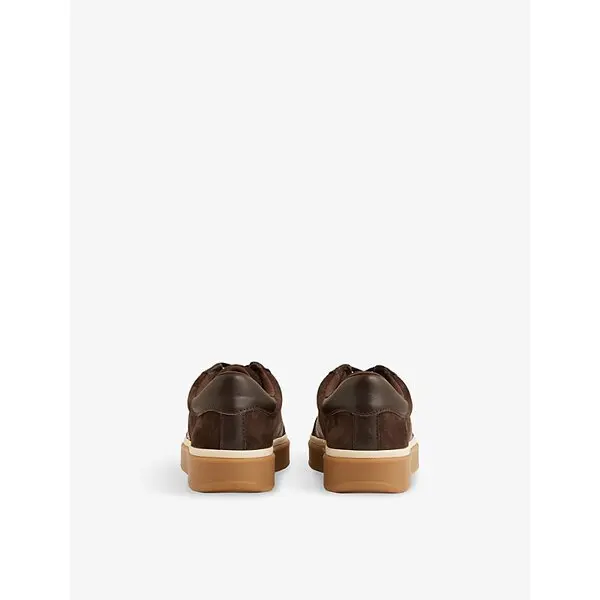 REISS Lizzie Suede Low-top Trainers - Chocolate