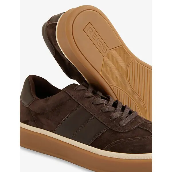 REISS Lizzie Suede Low-top Trainers - Chocolate