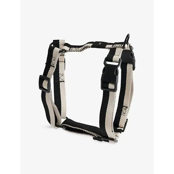 HAY Striped Woven Medium Dog Harness - Black And White