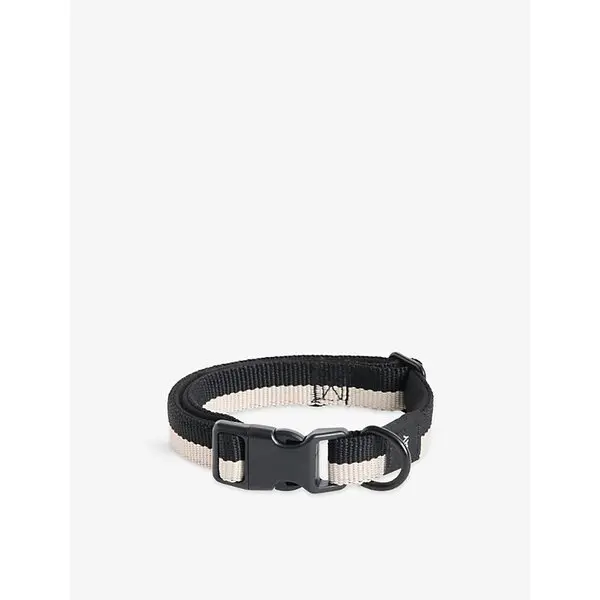 HAY Stripe Flat Woven Dog Collar - Black And White