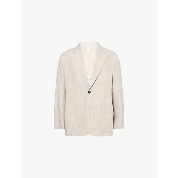 Bottega Veneta Textured Single-breasted Woven Jacket