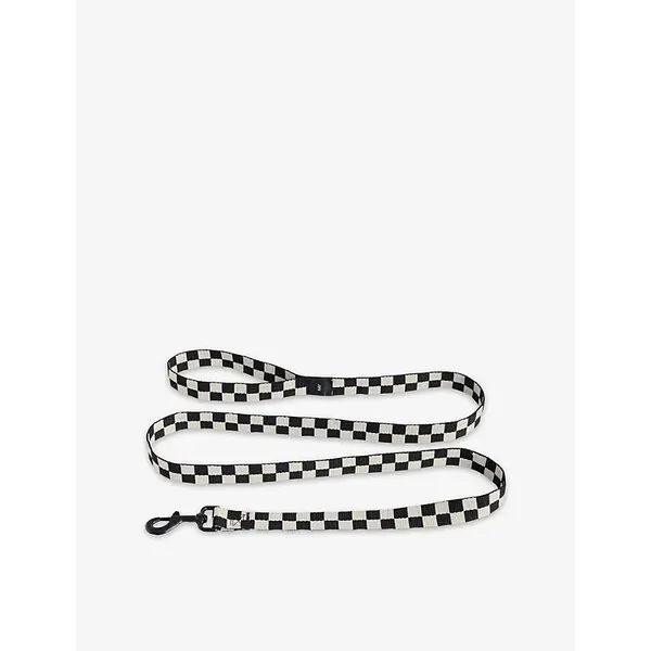 HAY Checked Woven Dog Leash - Black And White