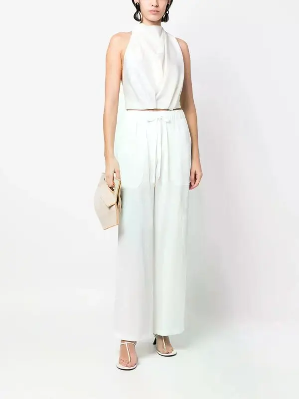 Cult Gaia Drawstring Waist Straight-leg Trousers