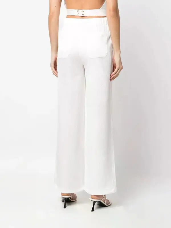 Cult Gaia Drawstring Waist Straight-leg Trousers