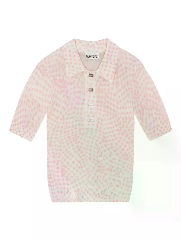 GANNI Patterned-jacquard Top