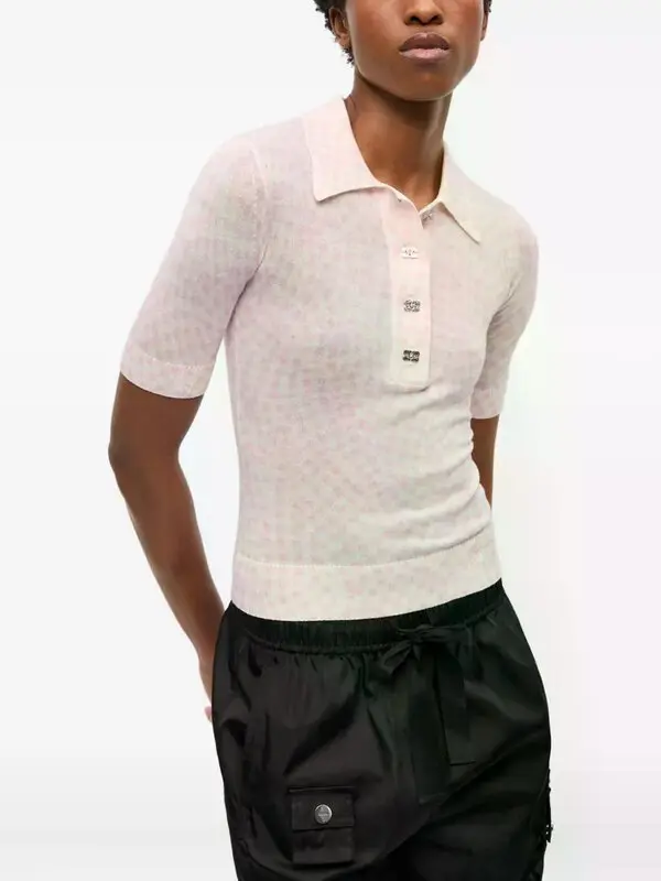 GANNI Patterned-jacquard Top