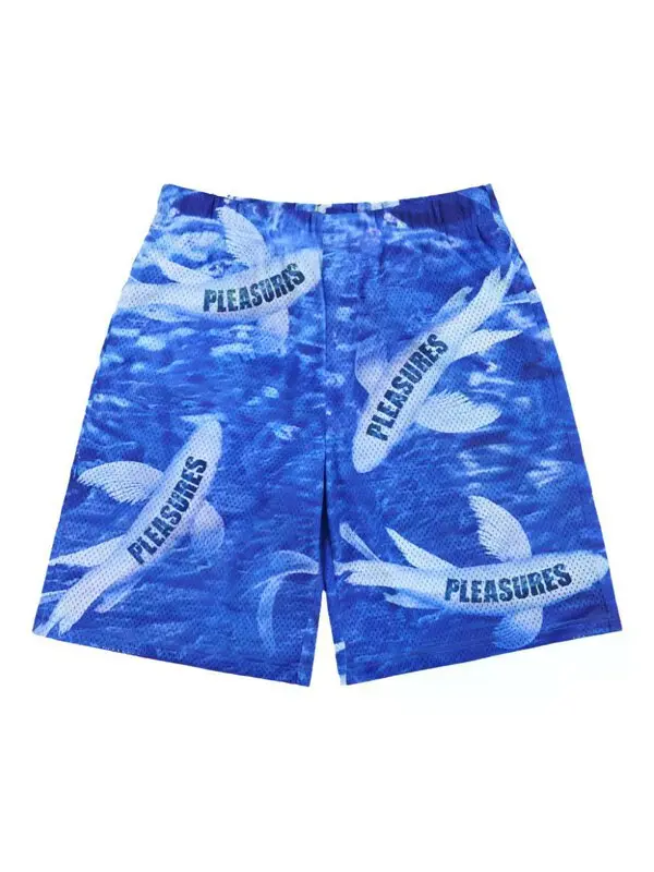 PLEASURES Koi Mesh Shorts - Blue