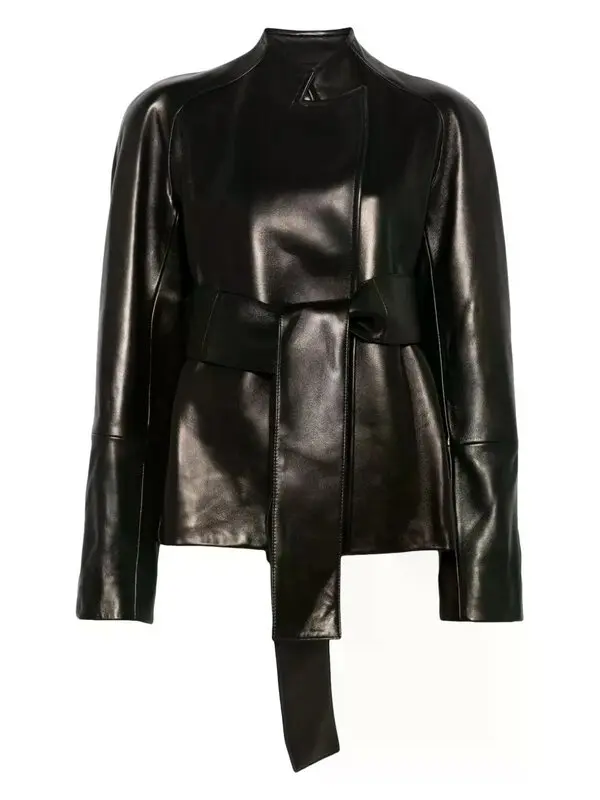 Khaite Leather Belted Jacket