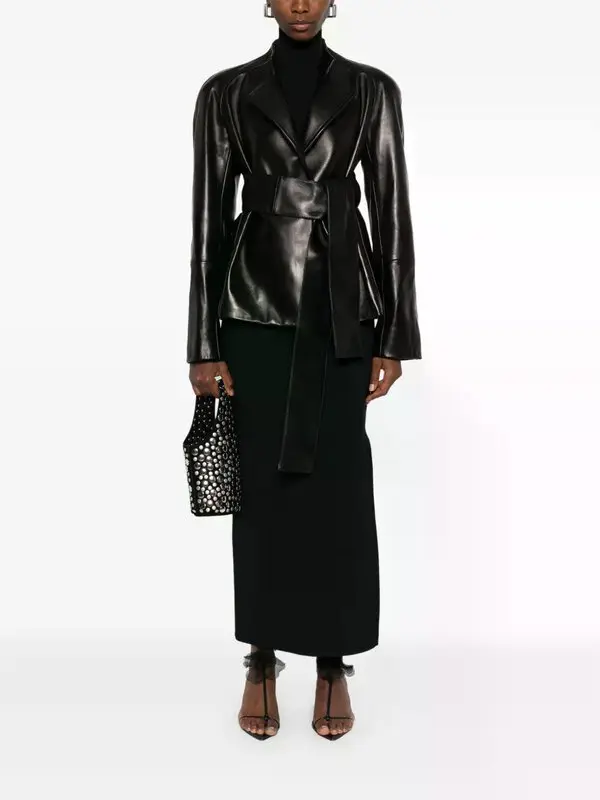 Khaite Leather Belted Jacket