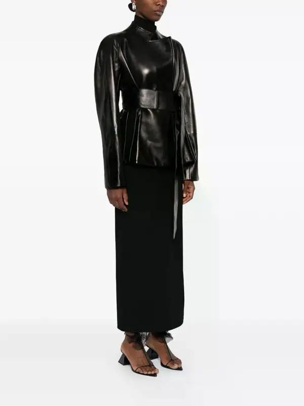 Khaite Leather Belted Jacket