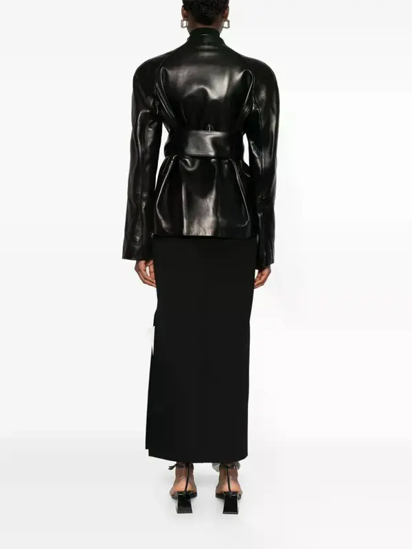 Khaite Leather Belted Jacket