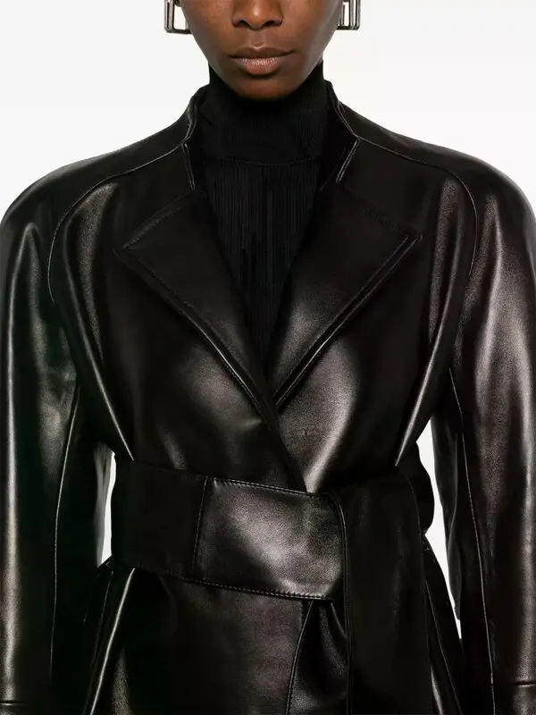 Khaite Leather Belted Jacket