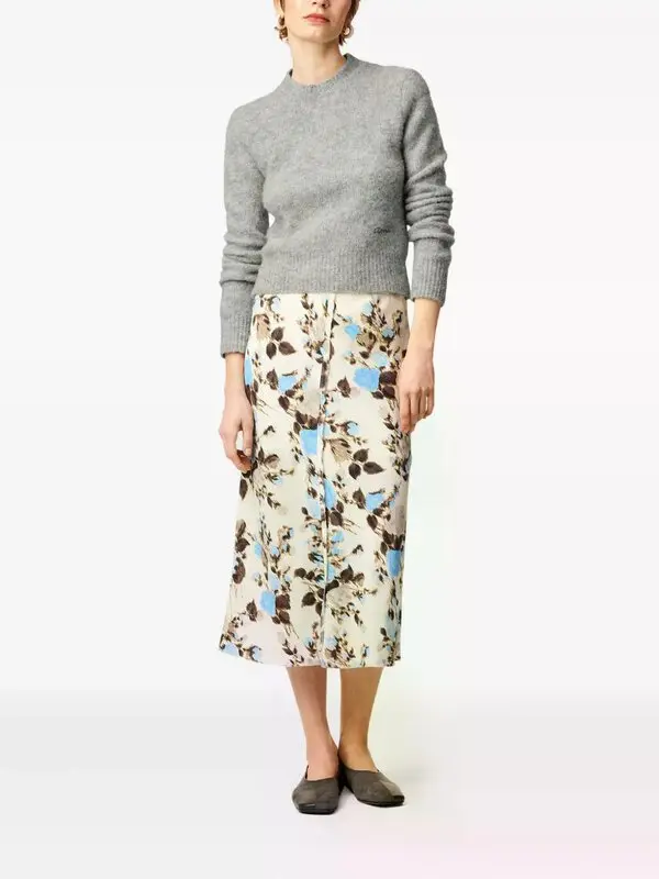 AMI Paris A-line Midi Skirt - Neutrals