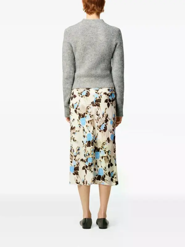 AMI Paris A-line Midi Skirt - Neutrals