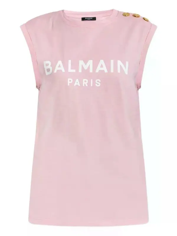 Balmain Logo-print Tank Top - Pink