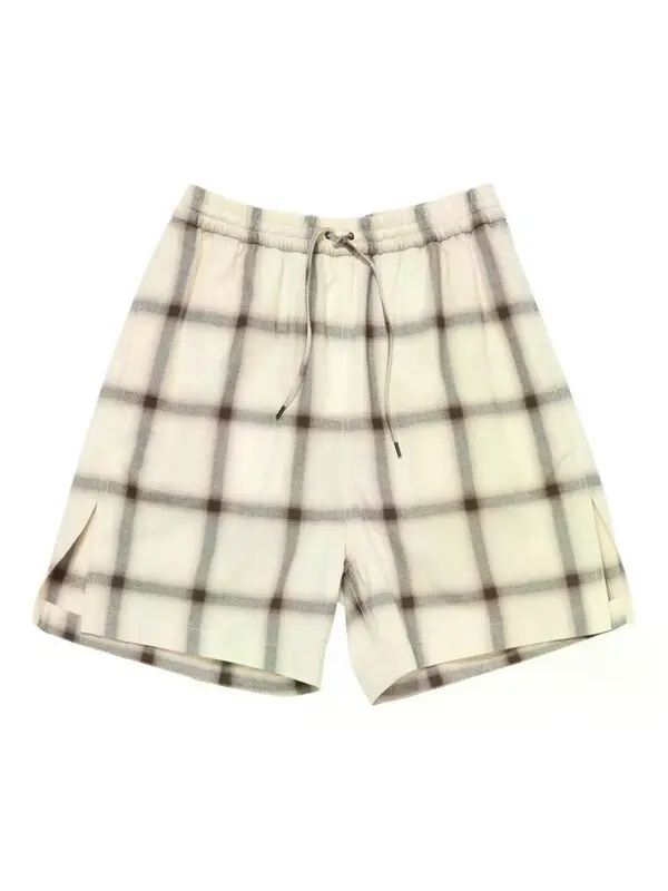 Acne Studios Plaid Drawstring-waist Shorts - Neutrals