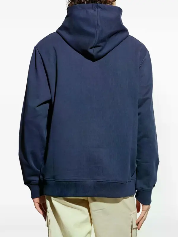 Balmain Logo Embroidered Hoodie - Blue