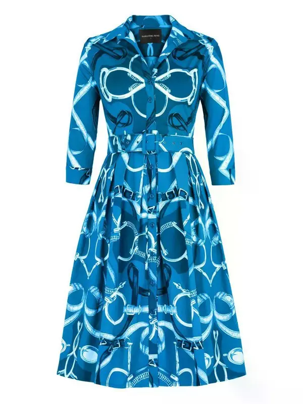 Samantha Sung Audrey Belted Dress - Blue