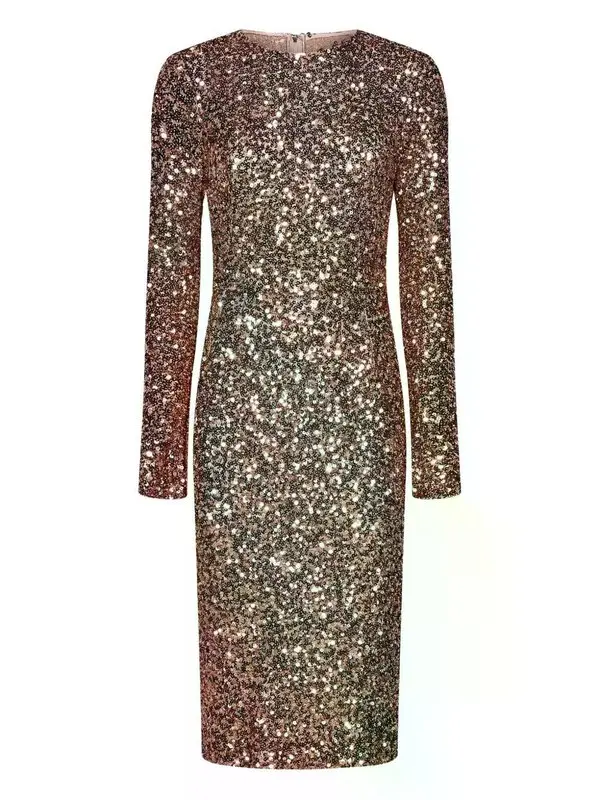 Dolce & Gabbana Sequined Bodycon Midi Dress - Pink
