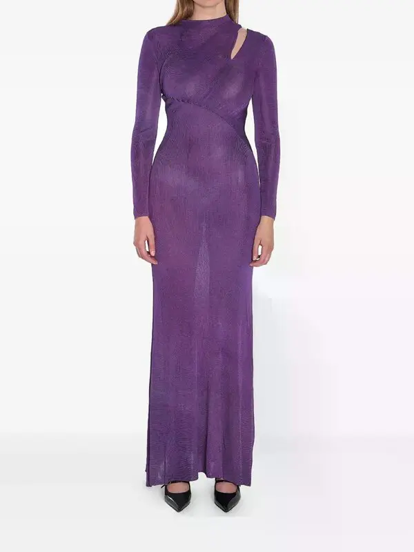 SELF-PORTRAIT Cut-out Draped Long-sleeve Dress