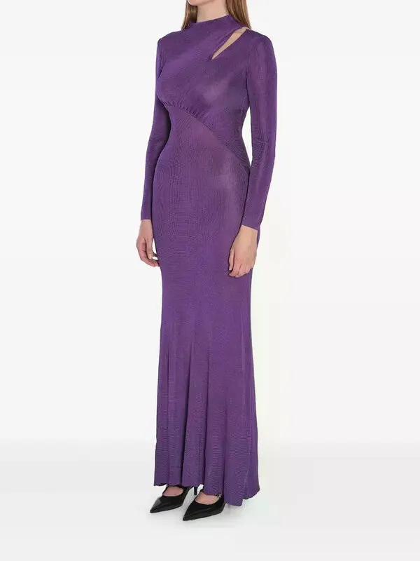 SELF-PORTRAIT Cut-out Draped Long-sleeve Dress