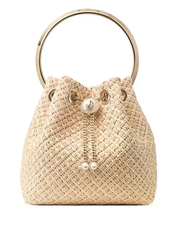 JIMMY CHOO Bon Bon Interwoven Bucket Bag