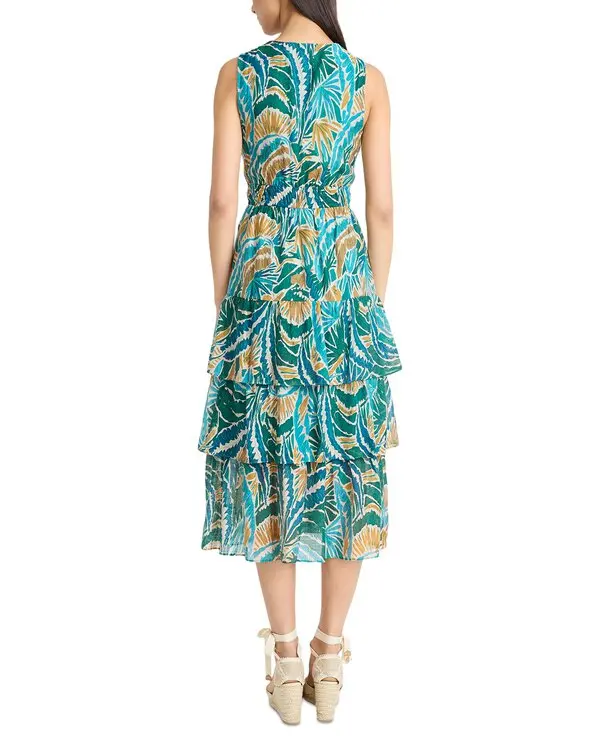 THE GOOD JOURNEY Printed Ruffled Midi Dress