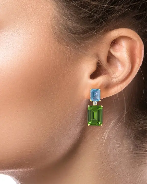 KENNETH JAY LANE Round And Emerald Cut Cubic Zirconia Drop Earrings
