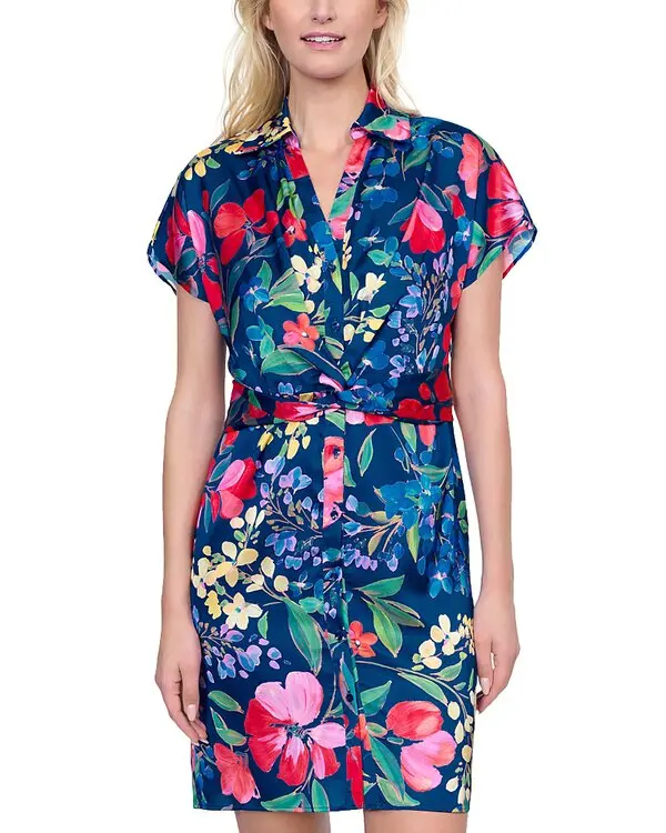 GOTTEX Garden Dream Cover-up Shirtdress - Navy Multi