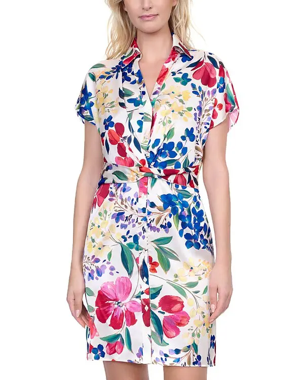 GOTTEX Garden Dream Cover-up Shirtdress - Off White Multi